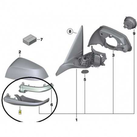 Carter inférieur de rétroviseur extérieur pour BMW X1 E84 Choisir le ...