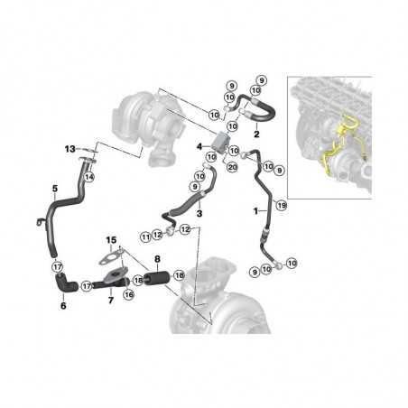 Tuyau d'huile turbocompresseur pour BMW X5 E70