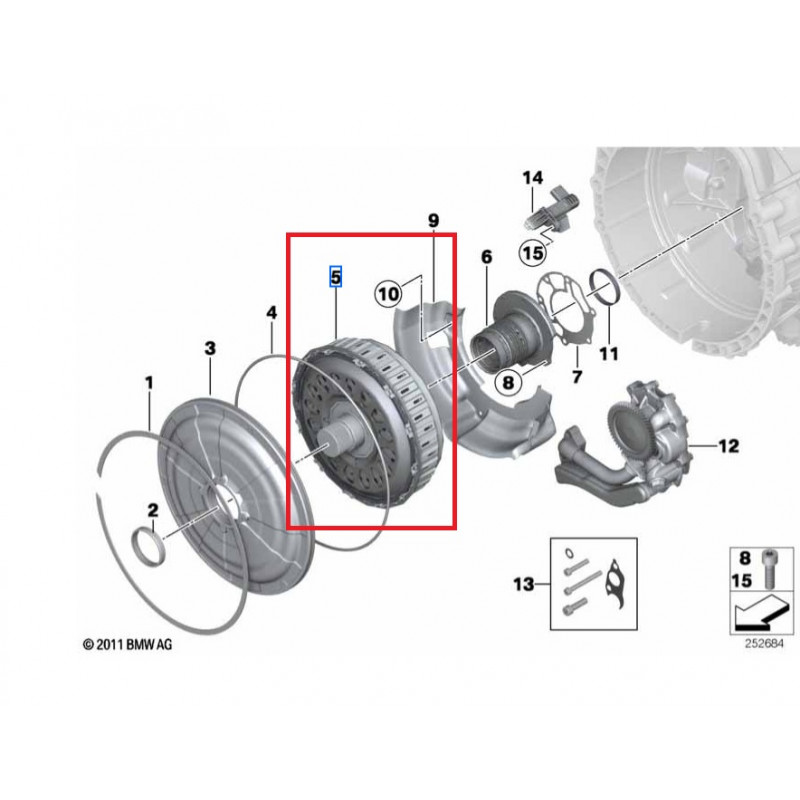 Double embrayage (avec joint torique) pour BMW M4 F82