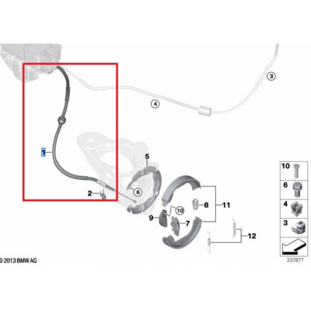 Câbles frein de stationnement (gauche et droit) pour BMW X5 E70 X6 E71