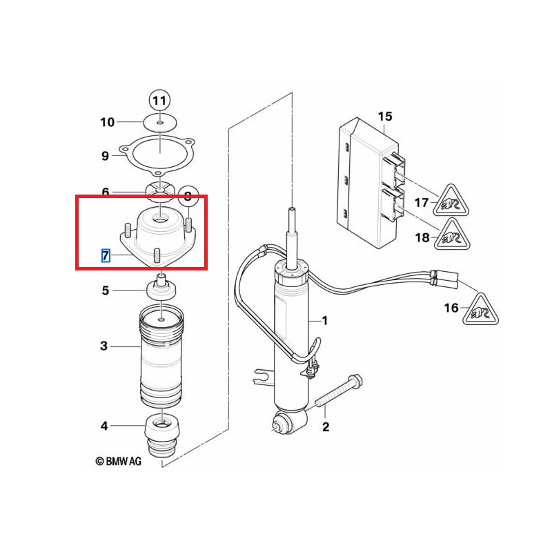 Bride de palier-support amortisseur ARRIÈRE pour BMW X6 E71