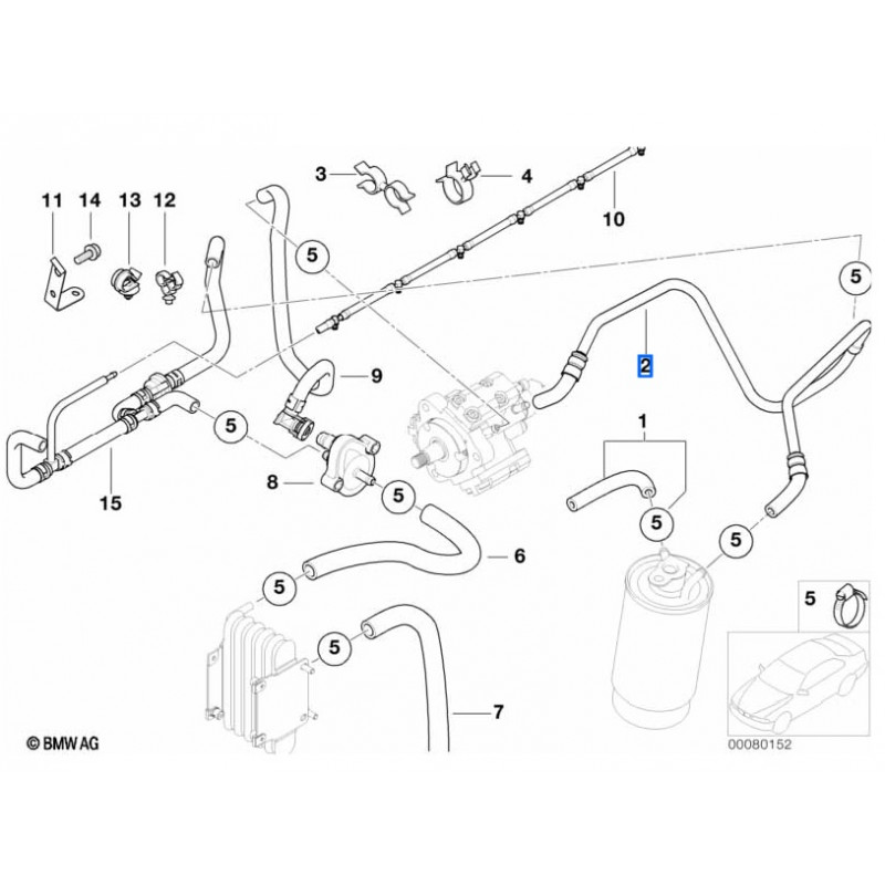 Conduite d'alimentation de carburant pour BMW Série 3 E46