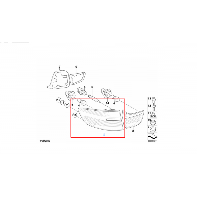 Feu arrière panneau latéral (coté au choix) pour BMW X6 E71 E72 hybride ...