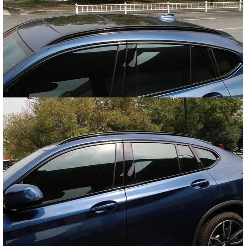 Rails de toit (X2) Glanzschwarz Shadow-line en aluminium satiné BMW X4 G02