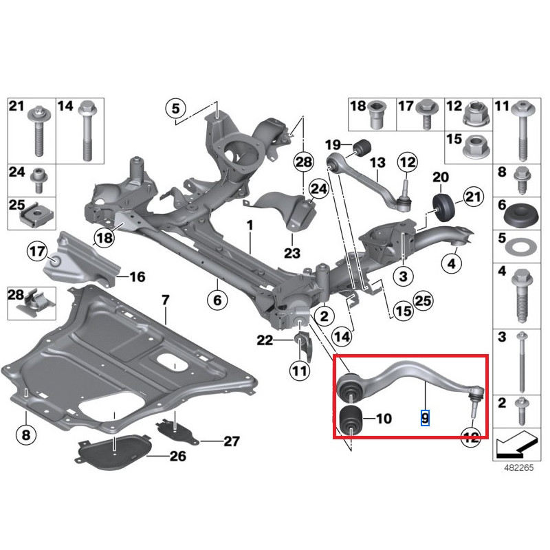 Barre de traction avec palier hydraulique (coté au choix) pour BMW X3 ...