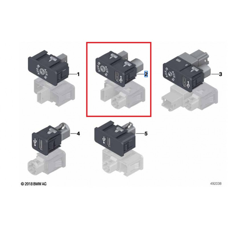 Prise femelle USB/AUX-IN pour BMW Série 1 F20 F21