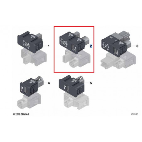 Prise femelle USB/AUX-IN pour BMW Série 1 F20 F21