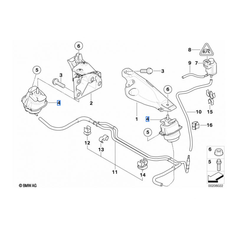 Supports moteur (gauche et droit) (avec vis) - BMW X6 E71