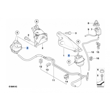 Supports moteur (gauche et droit) (avec vis) - BMW X6 E71