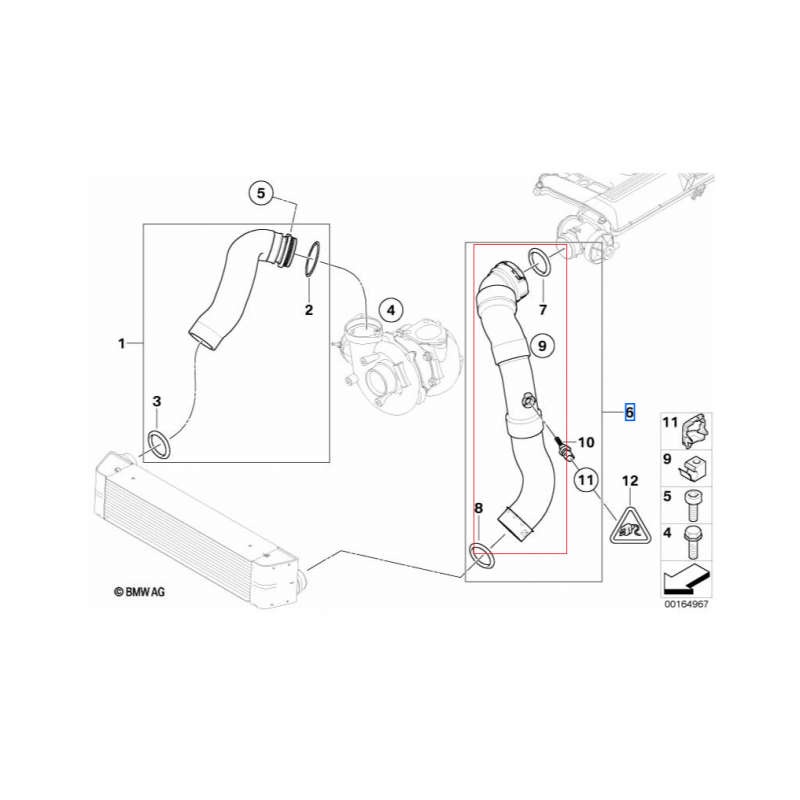 Conduite d'air de suralimentation pour BMW 520D E60