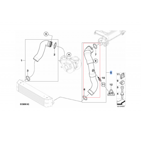Conduite d'air de suralimentation pour BMW 520D E60