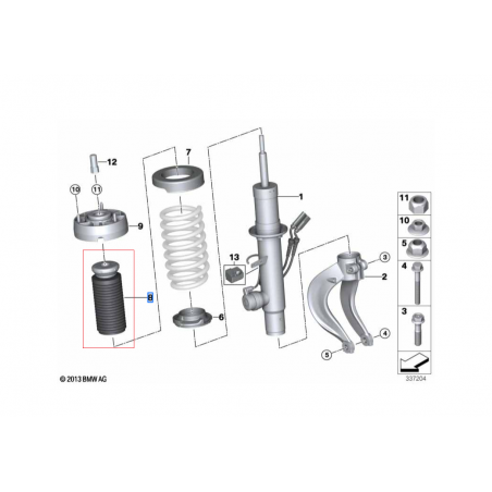 Butée d'amortisseur avant avec soufflet protecteur pour BMW X5 F15