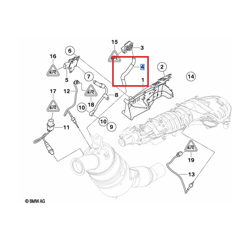 Tuyau capteur de pression de gaz d'échappement pour BMW X1 E84