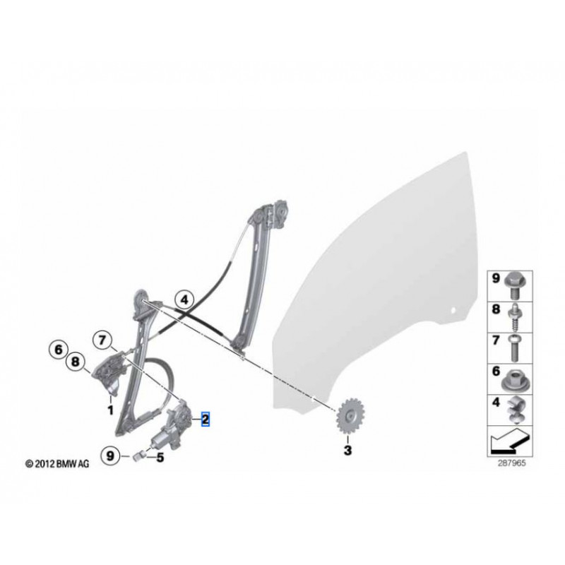 Moteur de lève-glace AV - BMW Série 6 F12 F13 F06 GC Choisir le côté Conducteur (côté gauche)