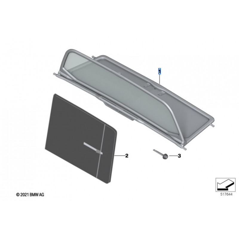 Filet anti-remous déflecteur d'air (avec sac de transport) BMW Série 4 ...