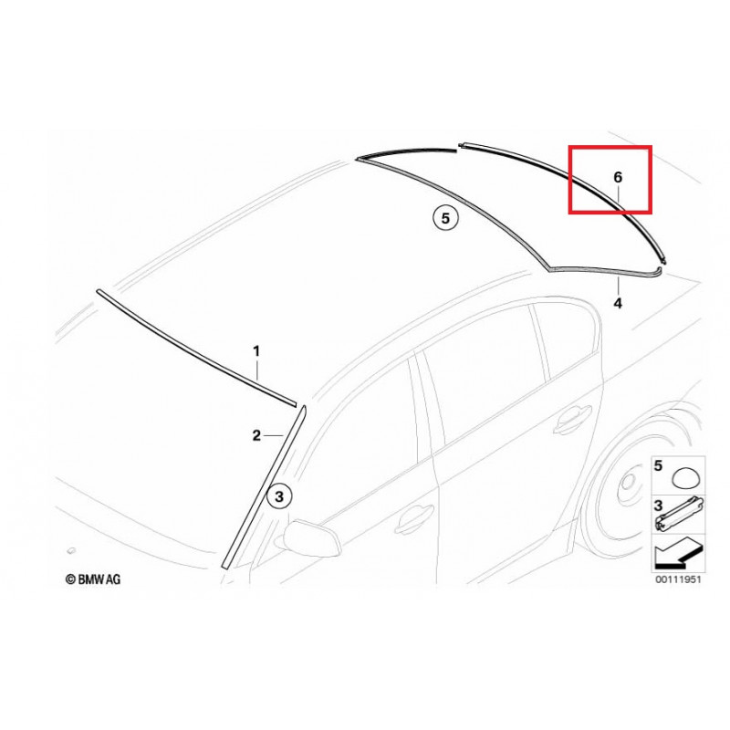 Recouvrement de lunette arrière inférieur - BMW Série 7 E65 E66
