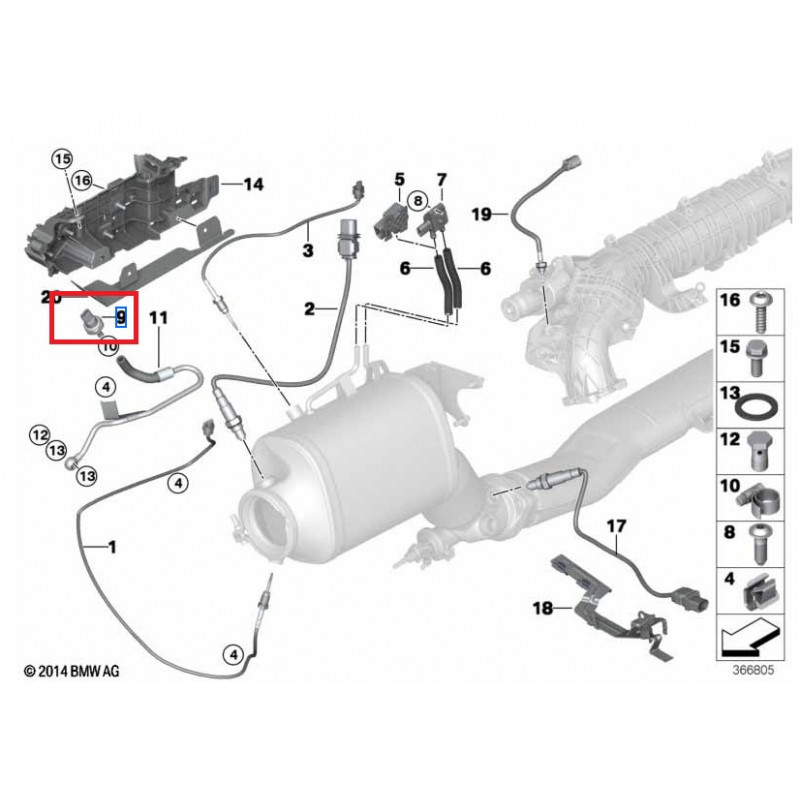 Capteur De Pression De Gaz Déchappement Pour Bmw X1 E84 Diesel