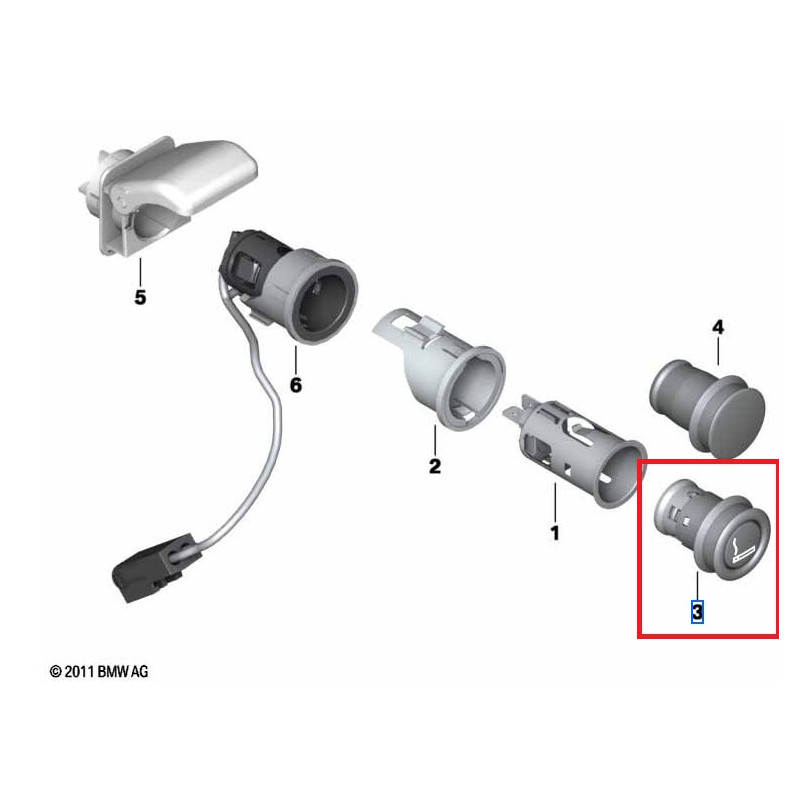 Allume-cigare pour BMW Série 3 E90 E91 E92 E93 F30 F31 F34 Gran Turismo