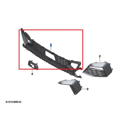 Grille de calandre centrale (M ACC) pour BMW Série 2 Gran Coupé F44