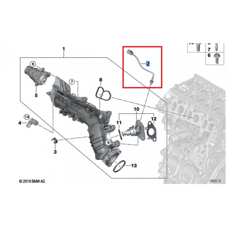 Sonde de température gaz échappement pour BMW X1 F48 U11 X2 F39 (diesel ...