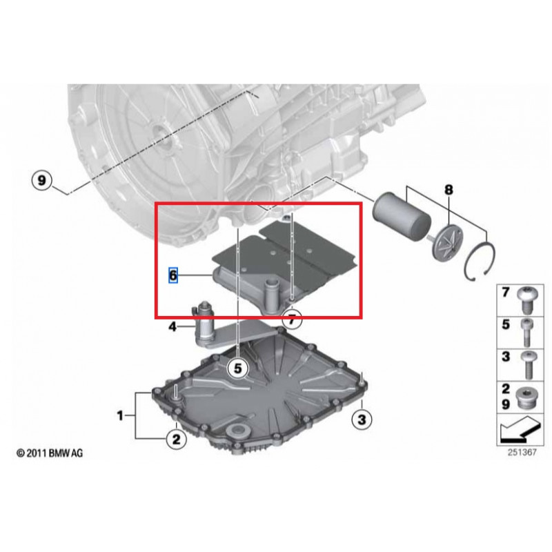 Filtre hydraulique, boîte automatique pour BMW M3 F80 M4 F82 F83 M2 F87