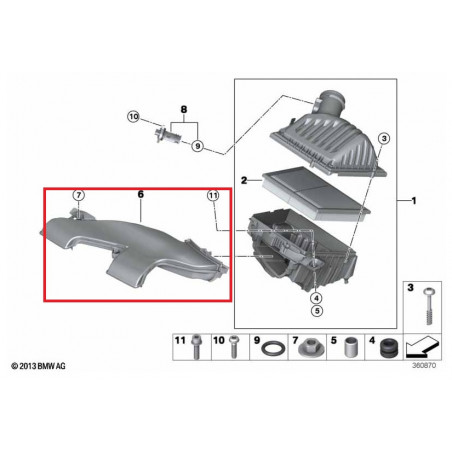 Conduit d'aspiration d'air pour BMW X1 F48 X2 F39