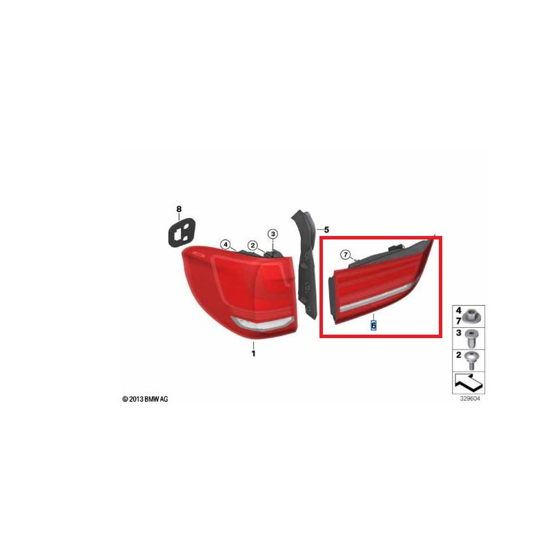 Feu arrière couvercle de coffre (coté au choix) pour BMW X5 F15 Choisir ...