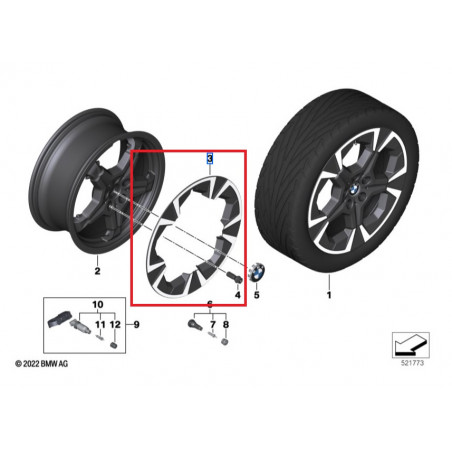 Enjoliveur de jante 18" Style 866 pour BMW X1 U11