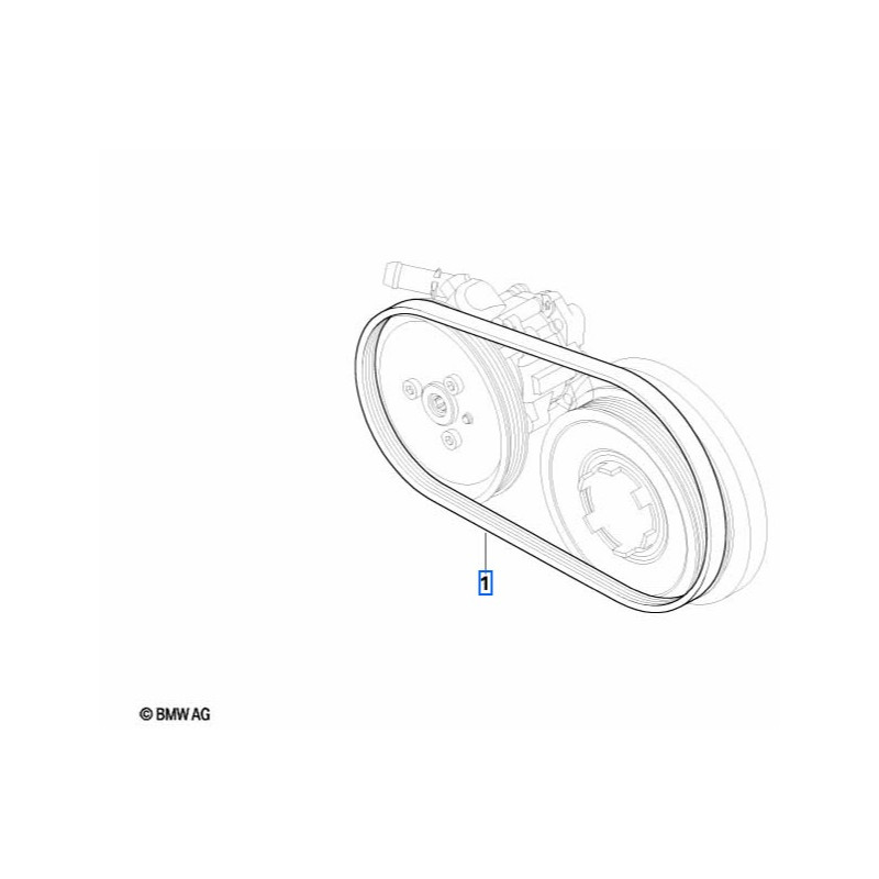 Courroie nervuree poly-v (4PK X 790 ) pour BMW Série 3 E90 E91 (phase 1 ...