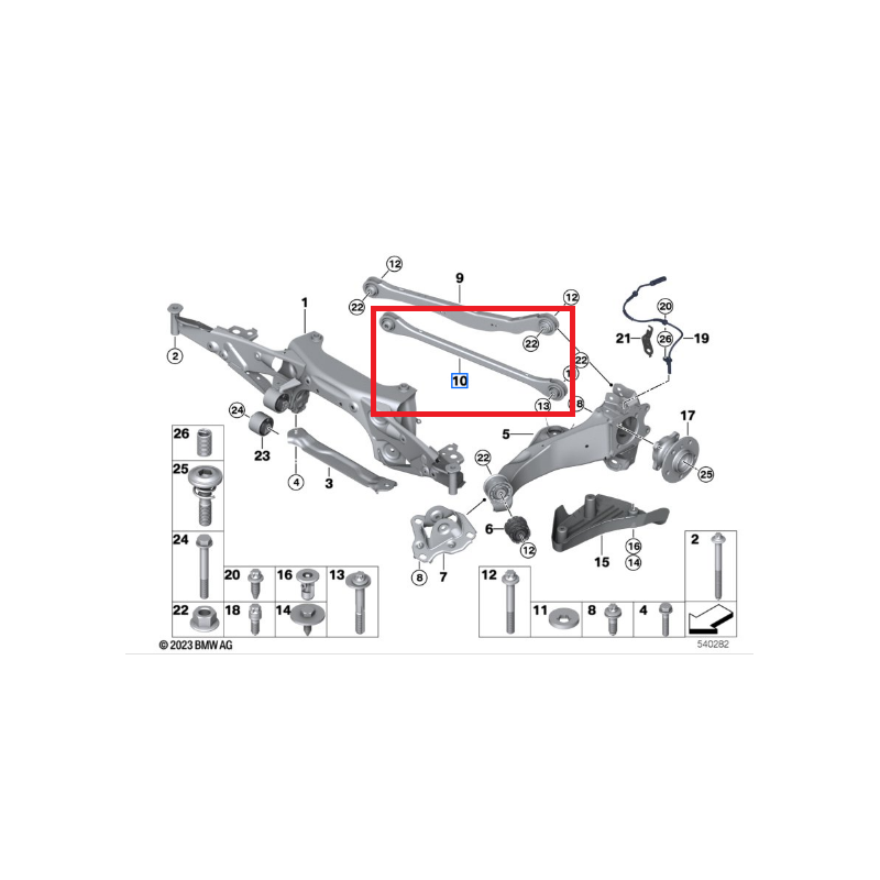 Bras de suspension inferieur essieu arrière (côté au choix) pour BMW X1 ...