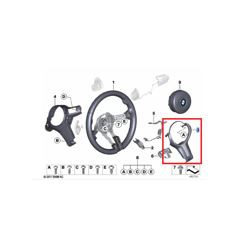 Cache de volant M Sport pour BMW Série 4 F32 F33 F36 GC﻿