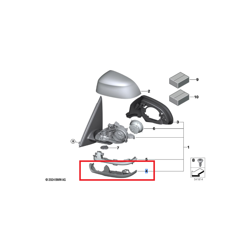 Carter de rétroviseur extérieur (shadowline) (coté au choix) pour BMW ...