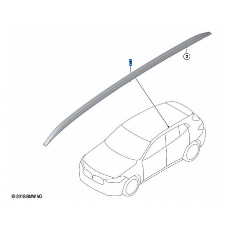 Rails de toit (Alu satiniert) pour BMW X2 F39