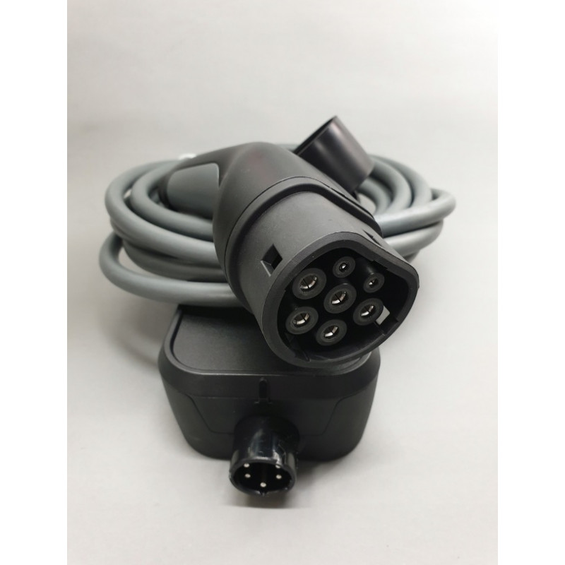 Câble de charge IEC (Type 2) 16A avec adaptateur 220v (prise domestique ...