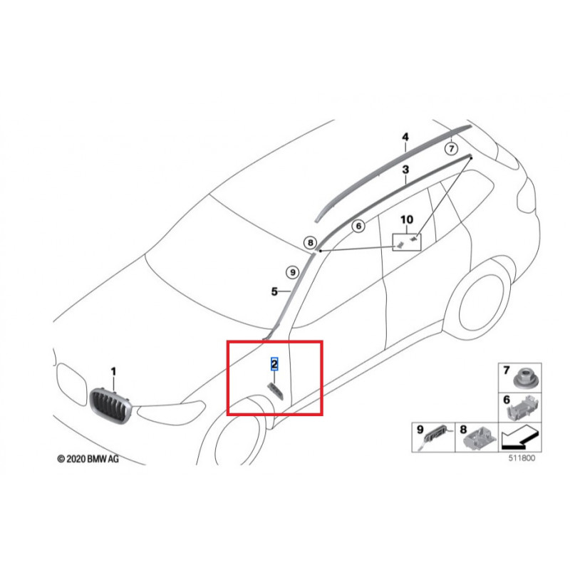 Enjoliveur de panneau latéral (deux cotés) chrome LUXURY pour BMW X3 G01